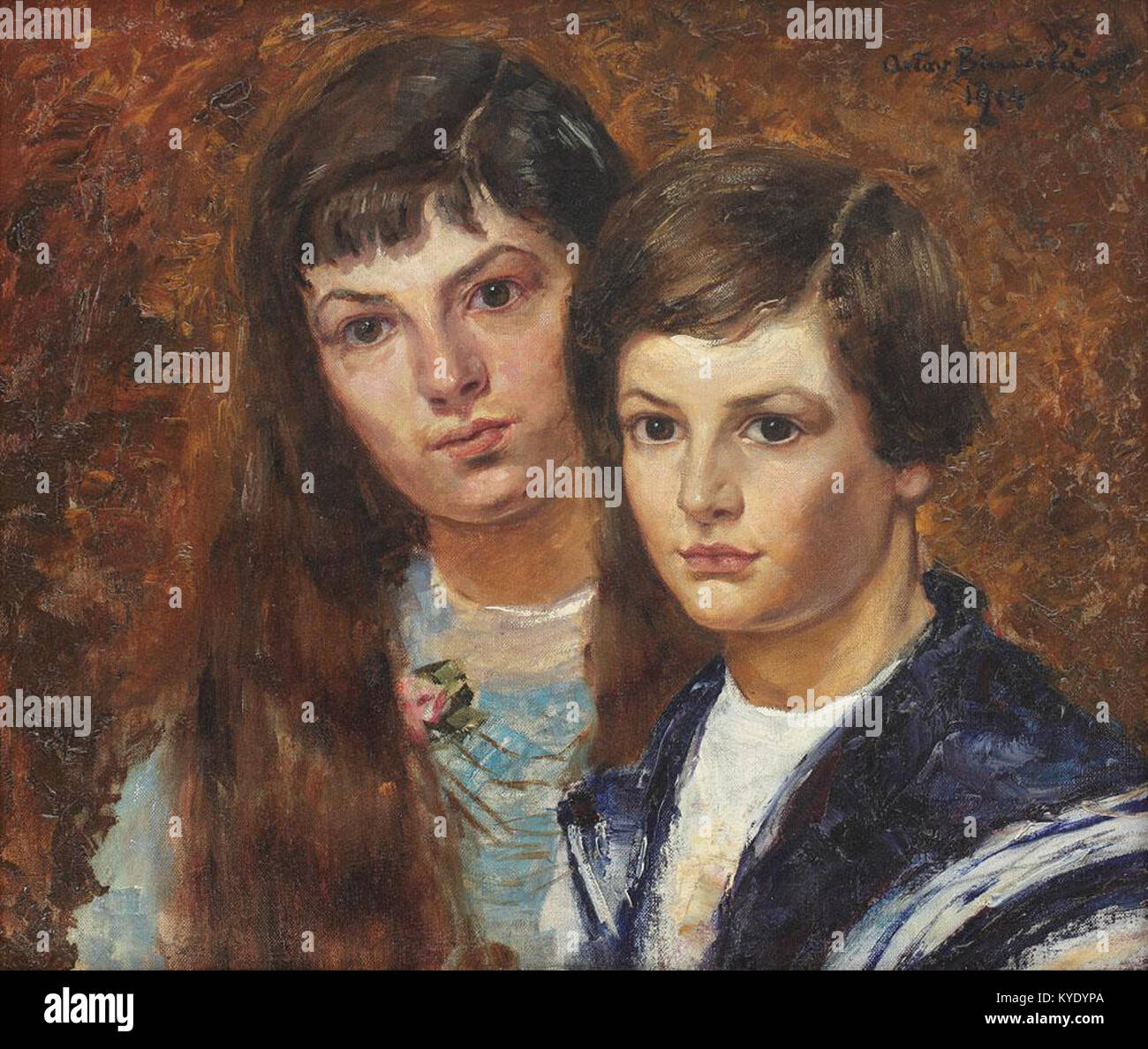 'The Children of the Painter' by Octav Bancila, painted in 1914 ...