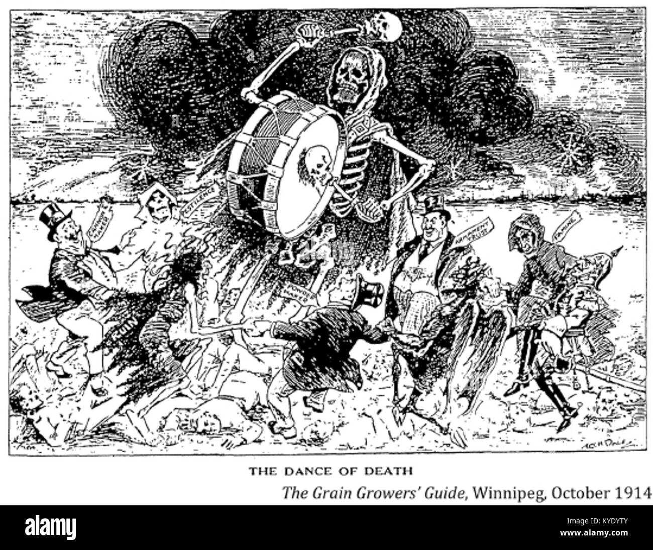 A cartoon by Arch Dale titled 'The Dance of Death,' depicting a ...