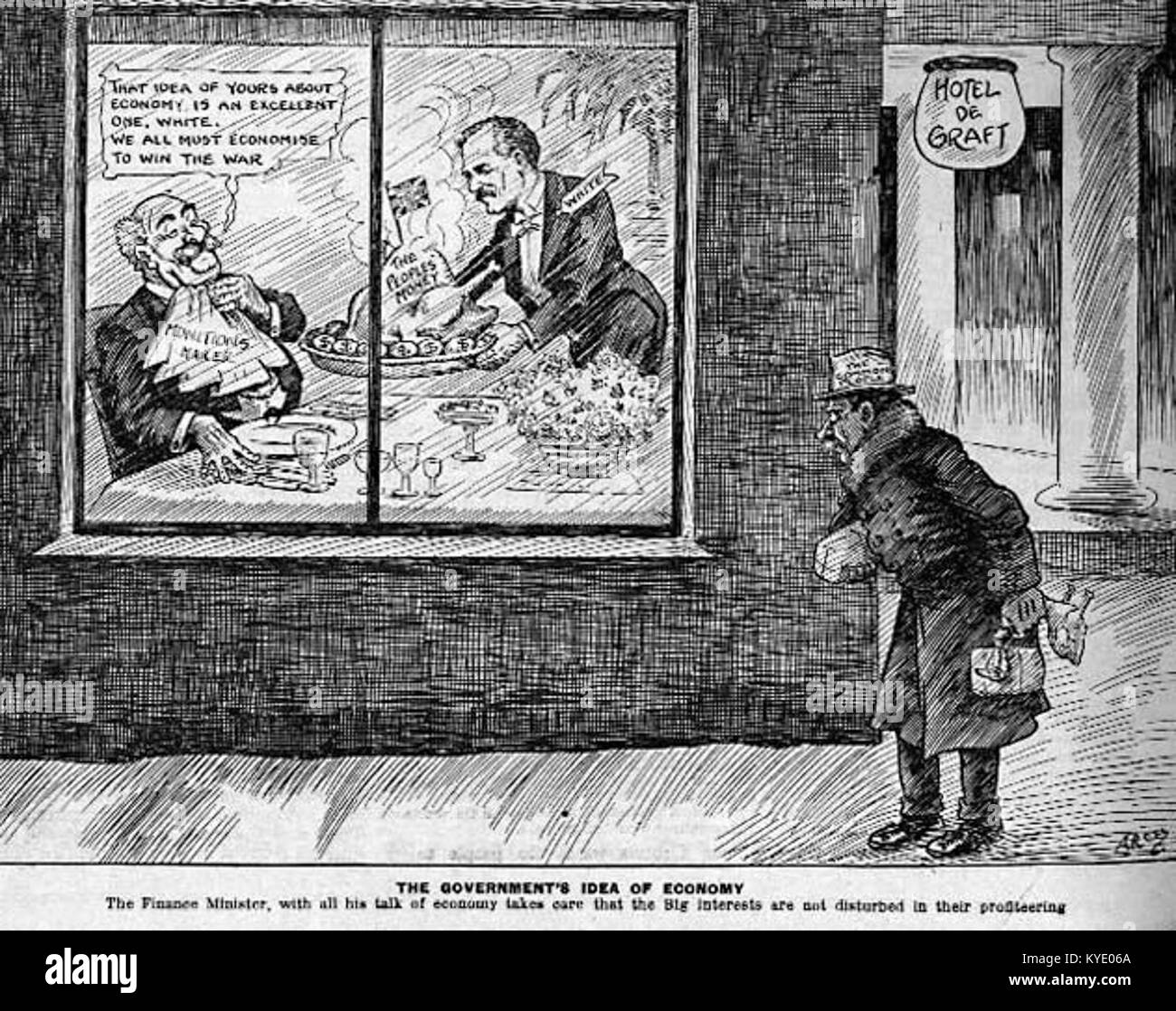 THE GOVERNMENT'S IDEA OF ECONOMY (Arch Dale cartoon Stock Photo - Alamy