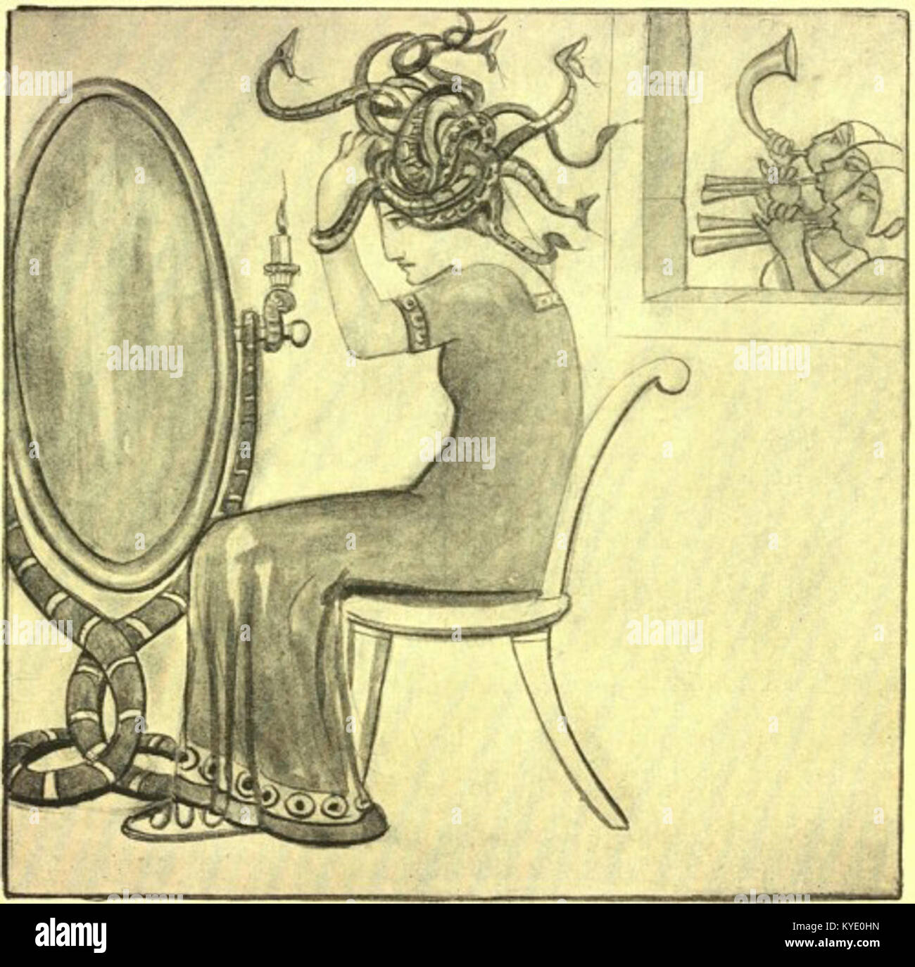 This artwork is a representation of Medusa, a figure from Greek ...