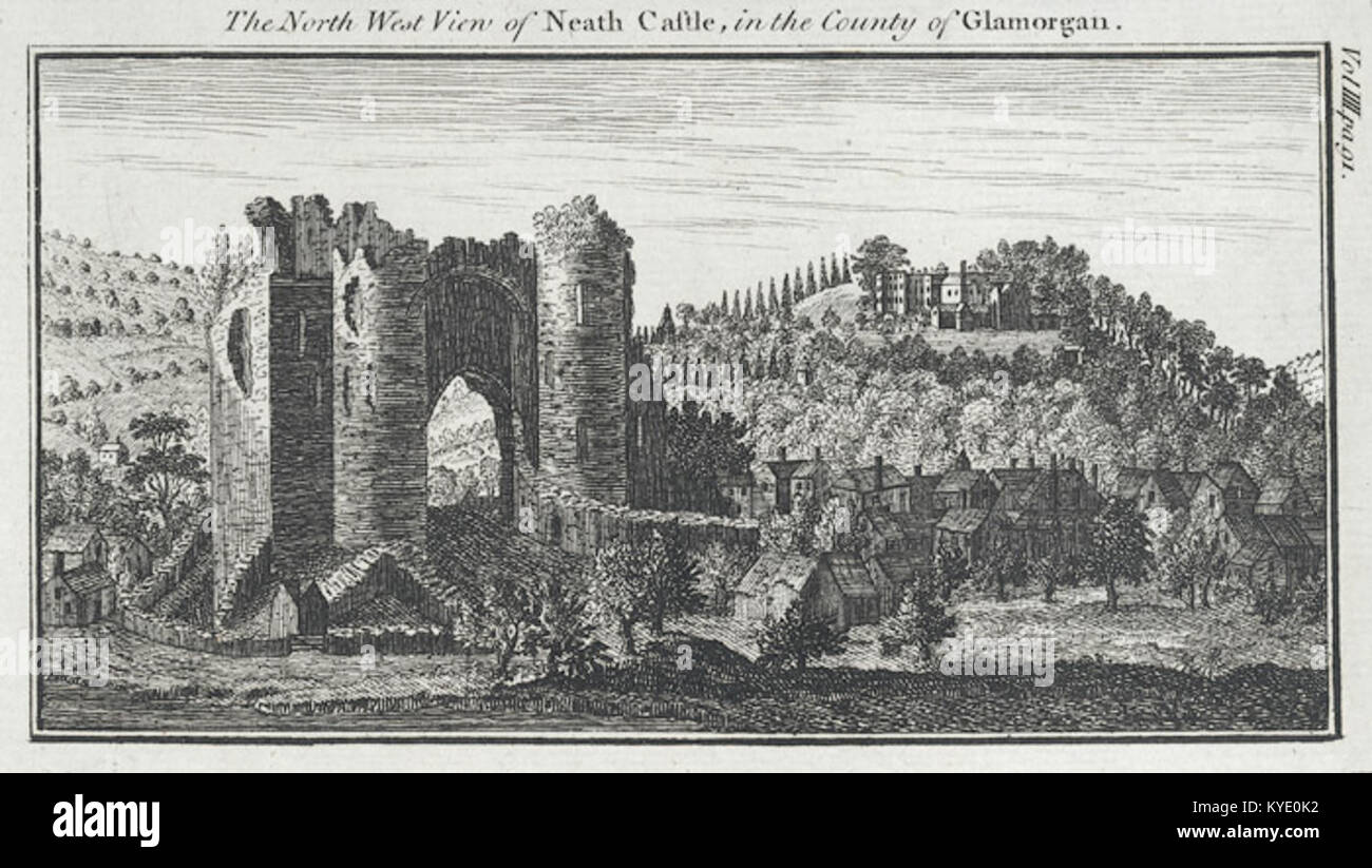The north west view of Neath castle, in the county of Glamorgan Stock ...