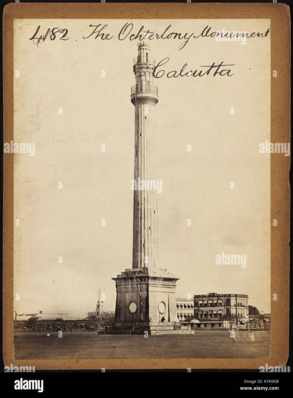 A 19th-century photograph by Francis Frith of the Ochterlony Monument ...