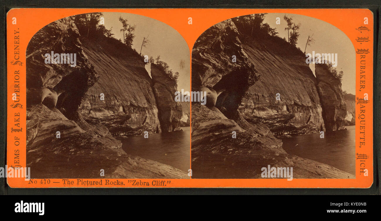 This photograph, titled 'Zebra Cliffs' by B.F. Childs, shows the ...