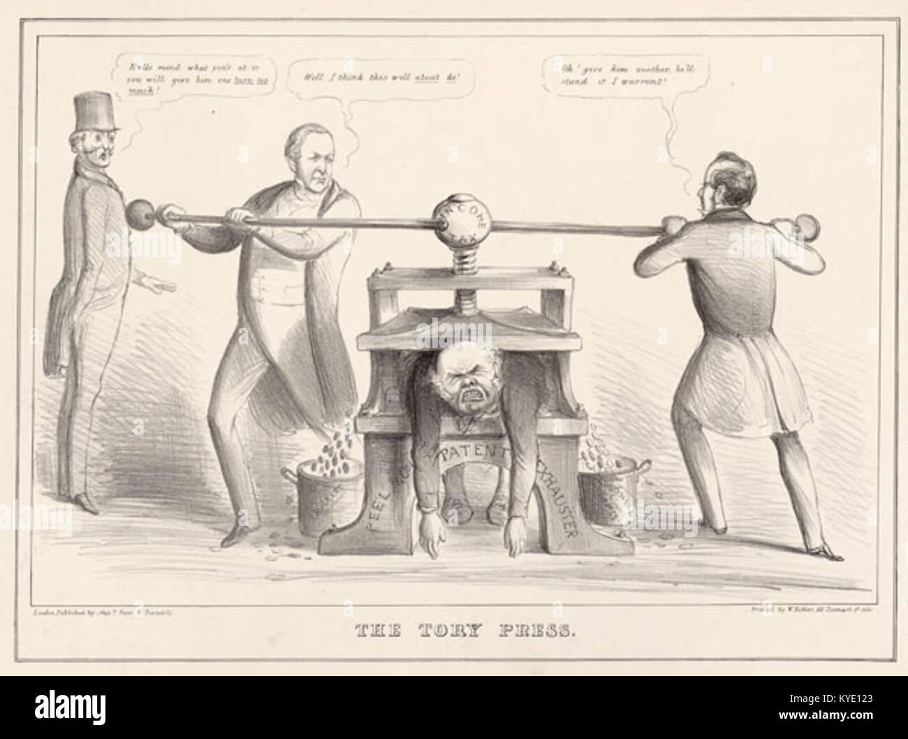 A political cartoon titled 'The Tory Press' by John Doyle (Monogrammist ...