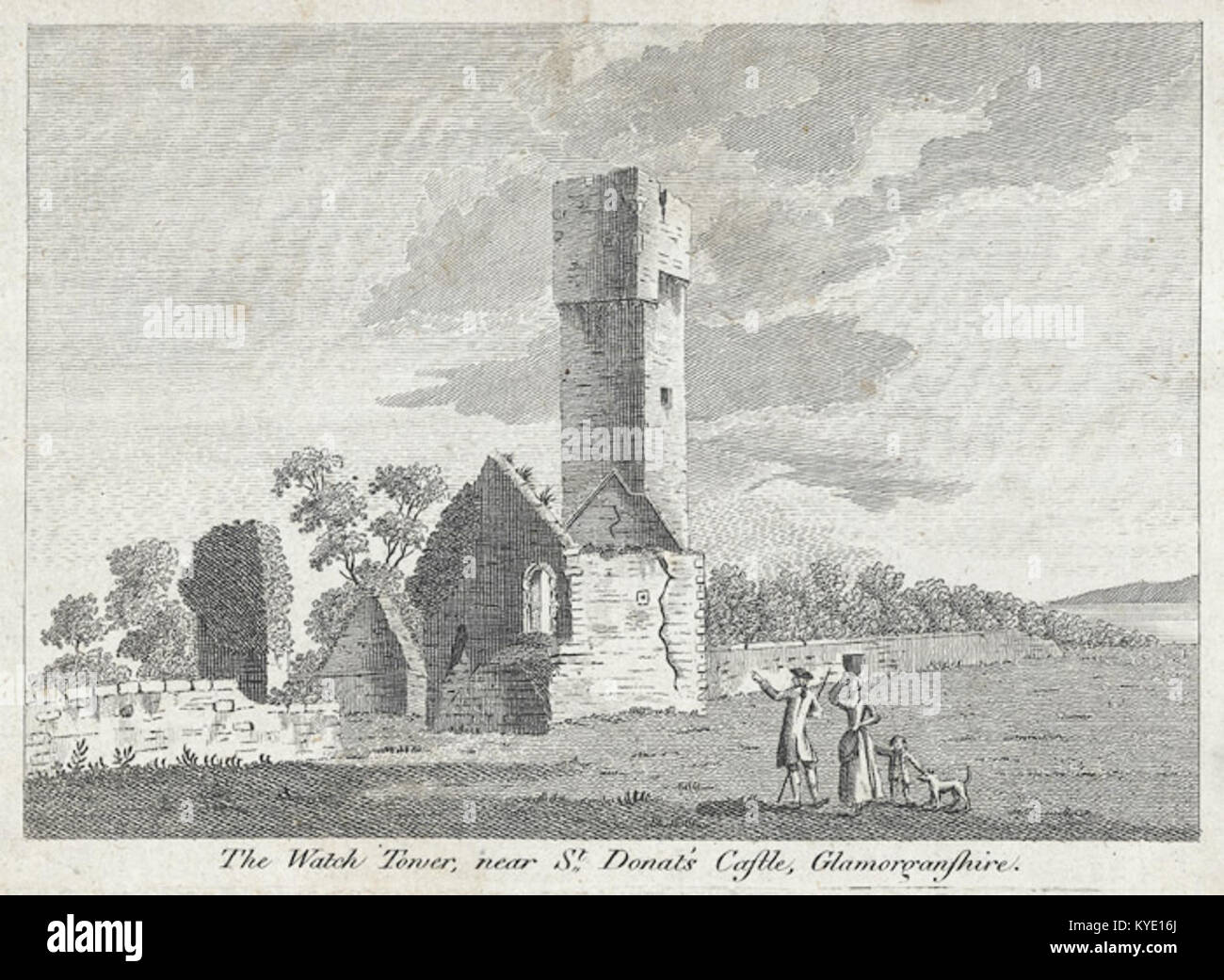 This image features a watchtower located near St. Donat's Castle in ...