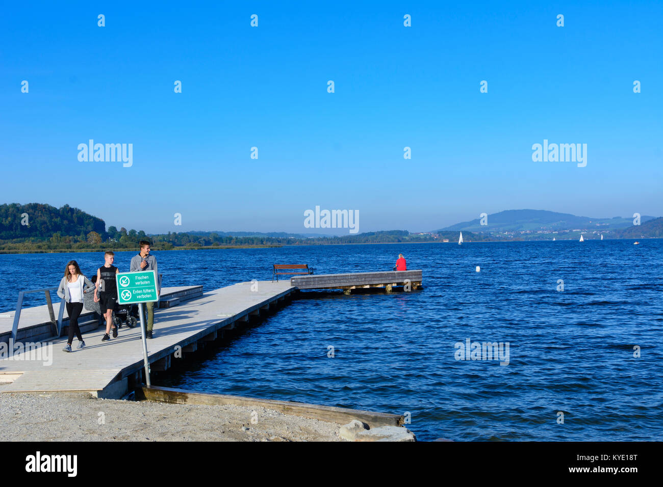 Seekirchen am Wallersee: lake Wallersee, , Salzburg, Austria Stock ...
