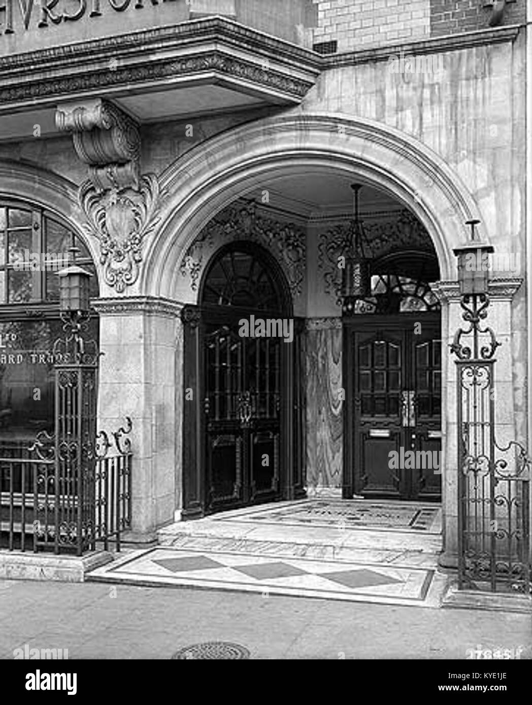The entrance to Thurston's Hall, captured in 1903, showcases the ...
