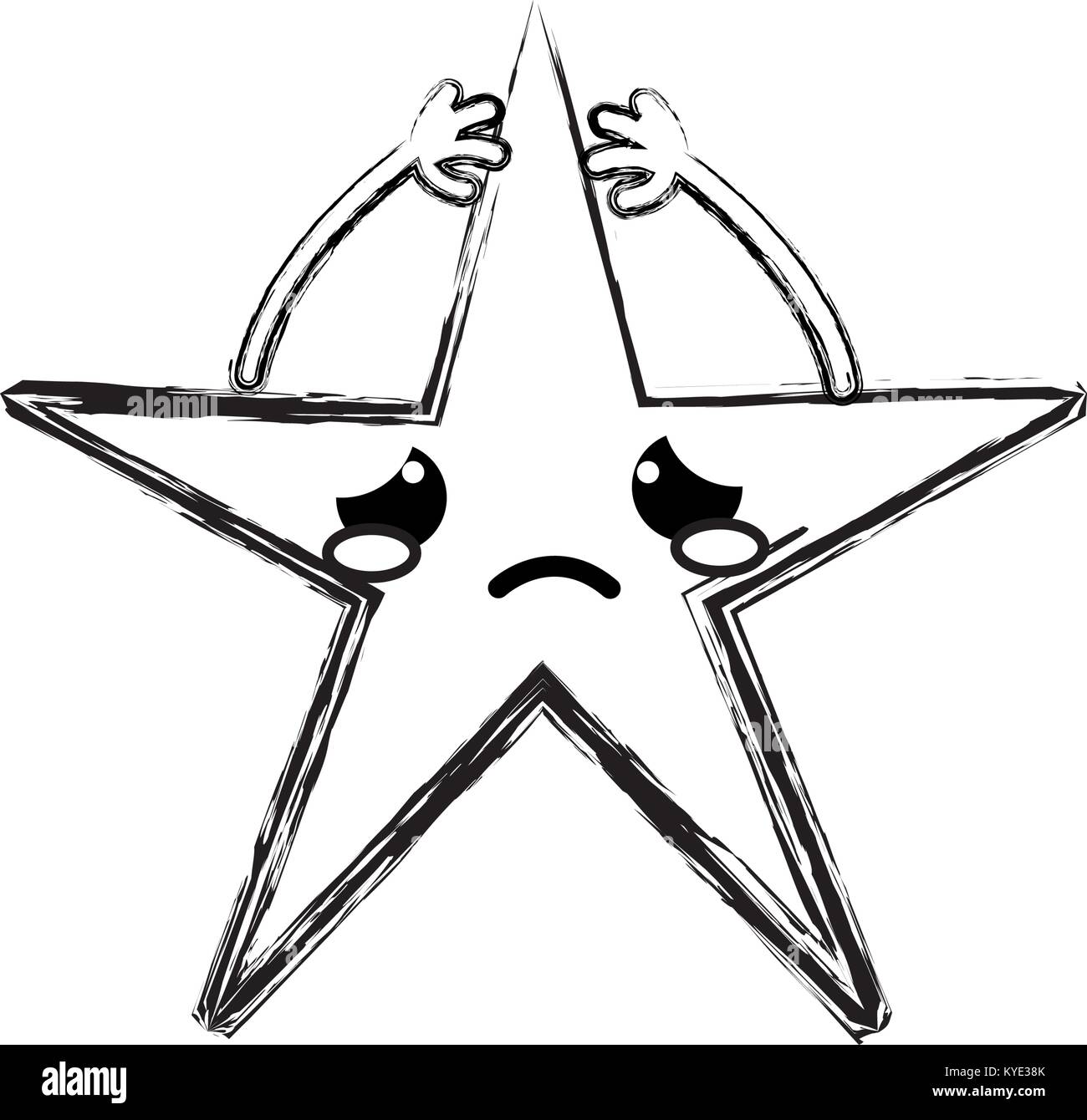 figure crying shiny star kawaii with arms Stock Vector Image & Art - Alamy