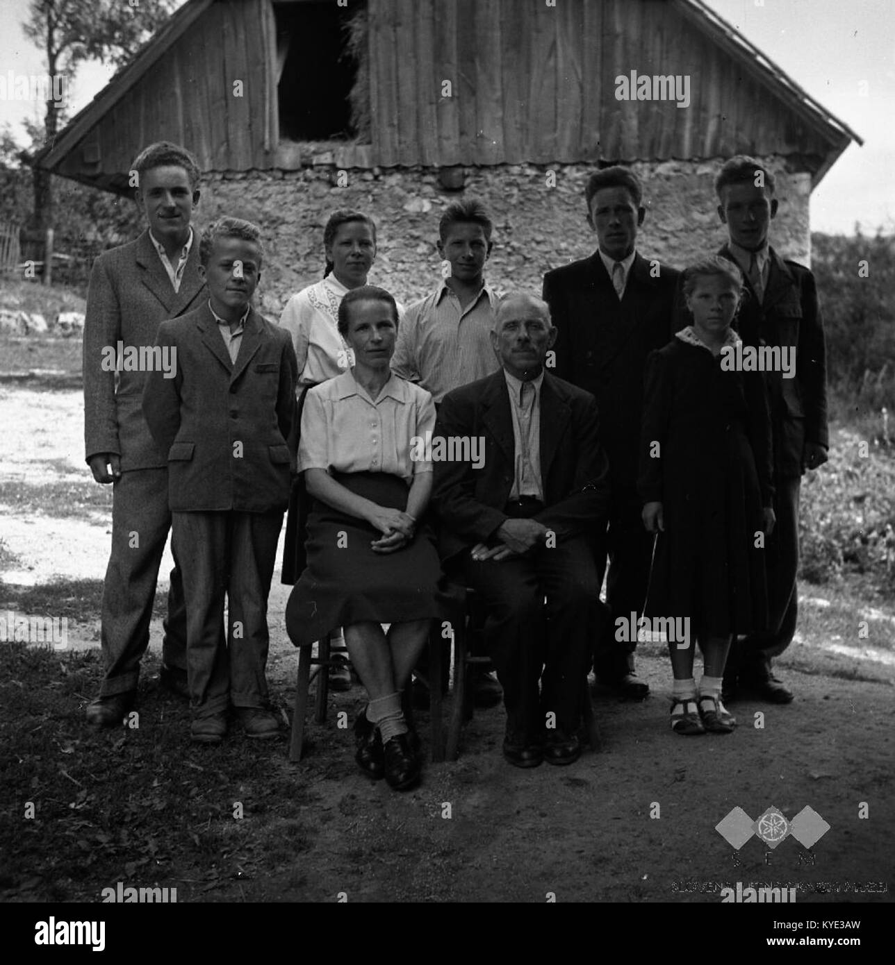 This photograph depicts the Tomakova family (Stoparjeva) in Ostrc ...