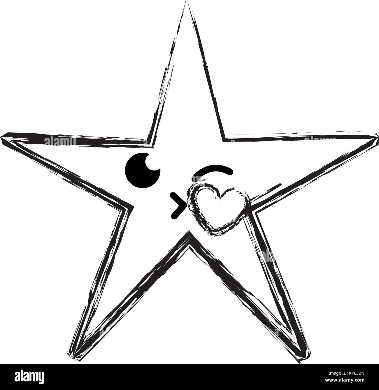 figure shiny star kiss kawaii cartoon Stock Vector Image & Art - Alamy