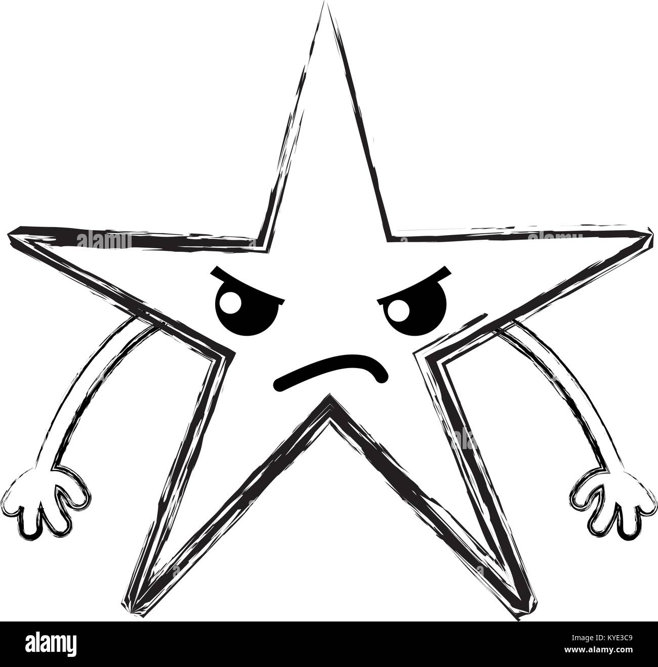 figure angry shiny star kawaii with arms Stock Vector Image & Art - Alamy