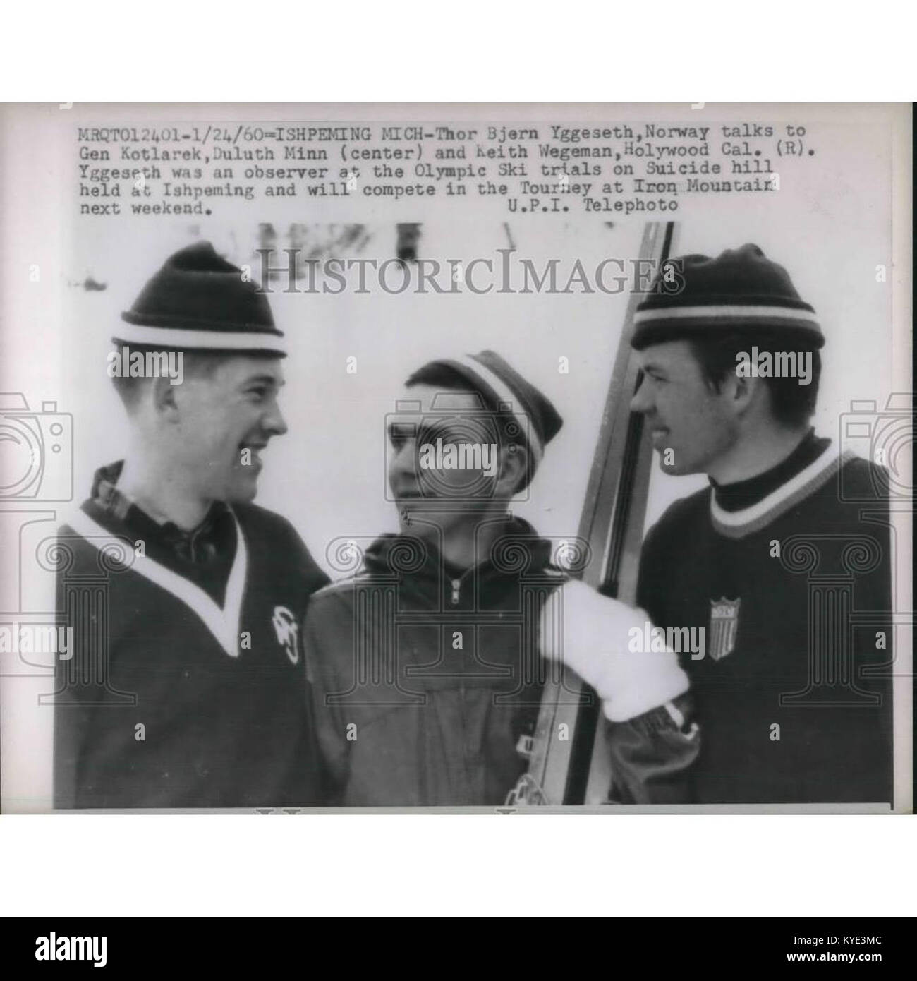 A 1960 photograph featuring Torbjörn Yggeseth, Gene Kotlarek, and Keith ...