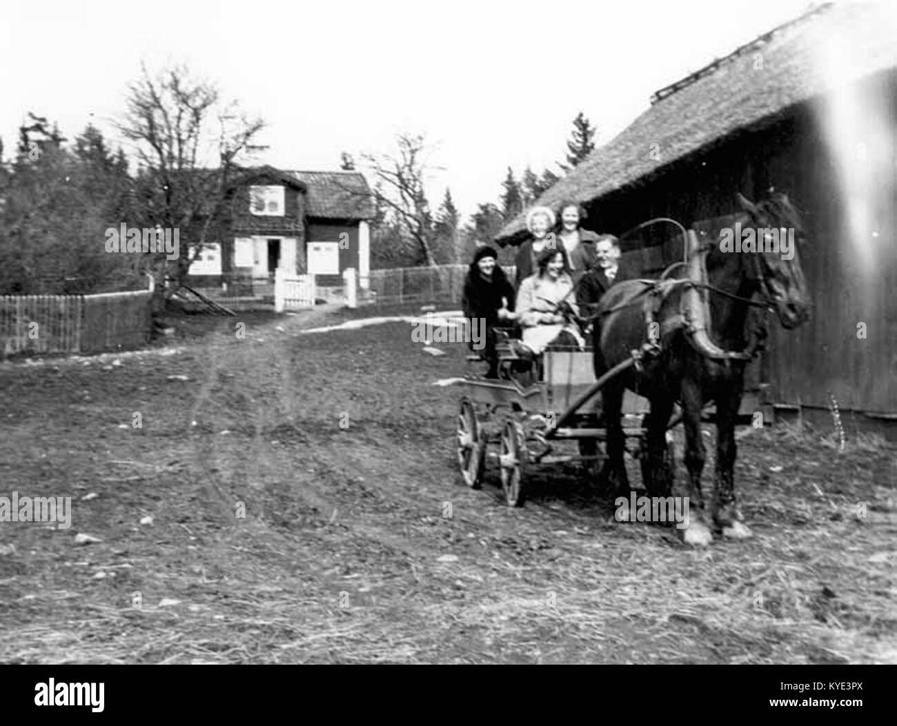 A 1930s photograph of the Nysved cottage near Stensgård in Sweden ...
