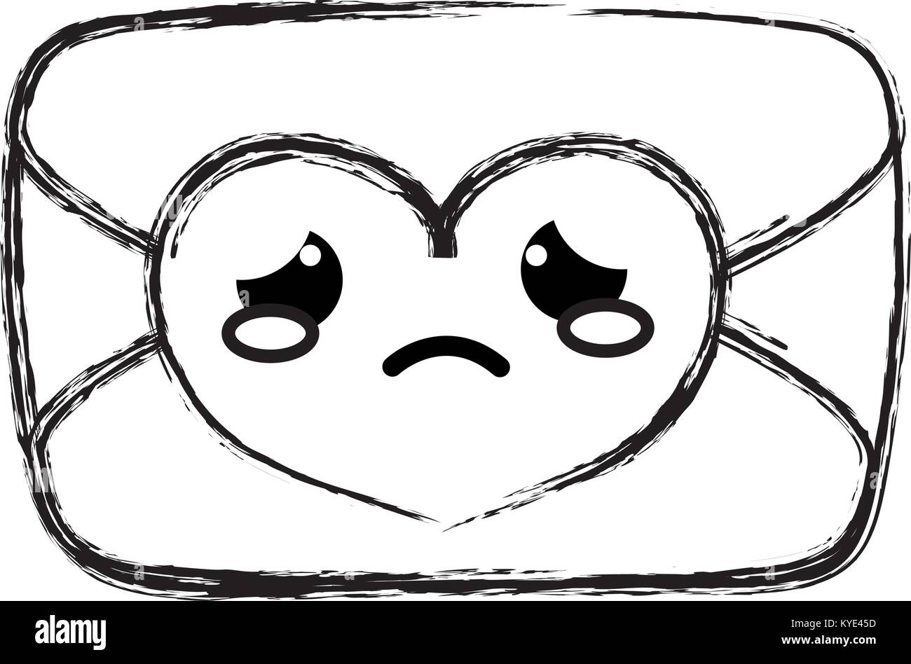 figure crying love card kawaii cartoon Stock Vector Image & Art - Alamy