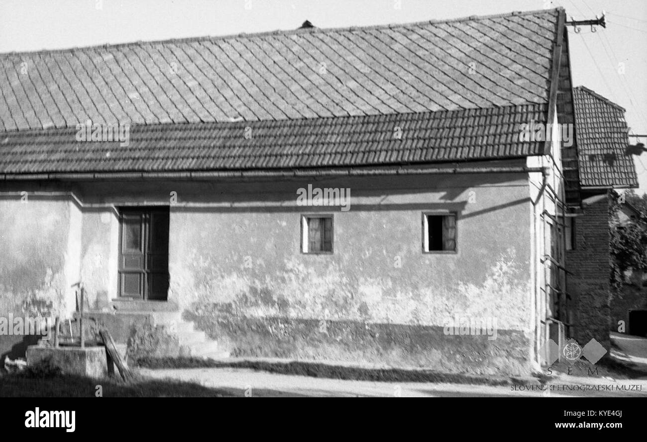 Photograph of the first brick house in Male Lašče, Slovenia, taken in ...