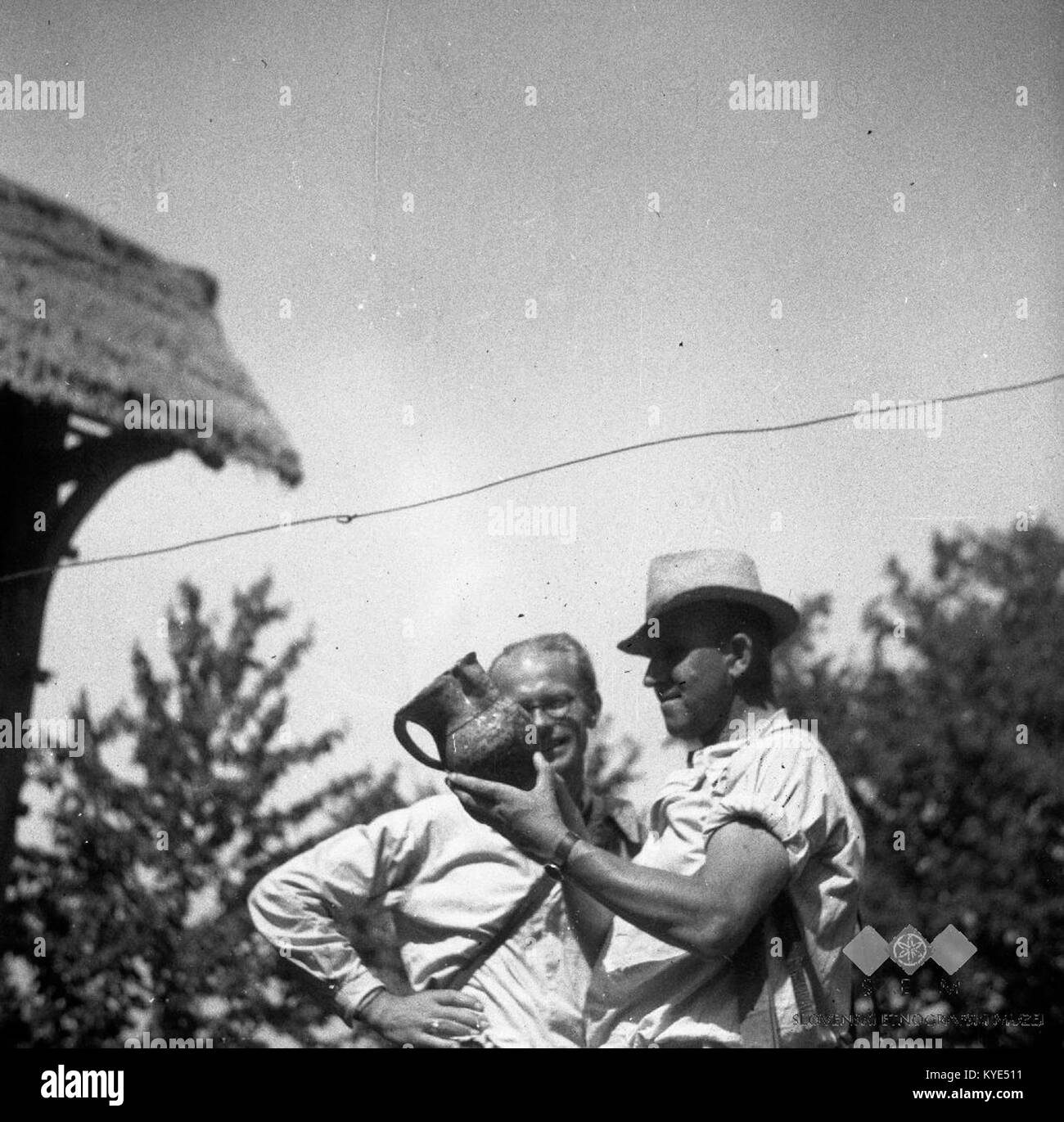 This image depicts Tovaris Ravnetelj Orel and Dr. Vilfan inspecting ...