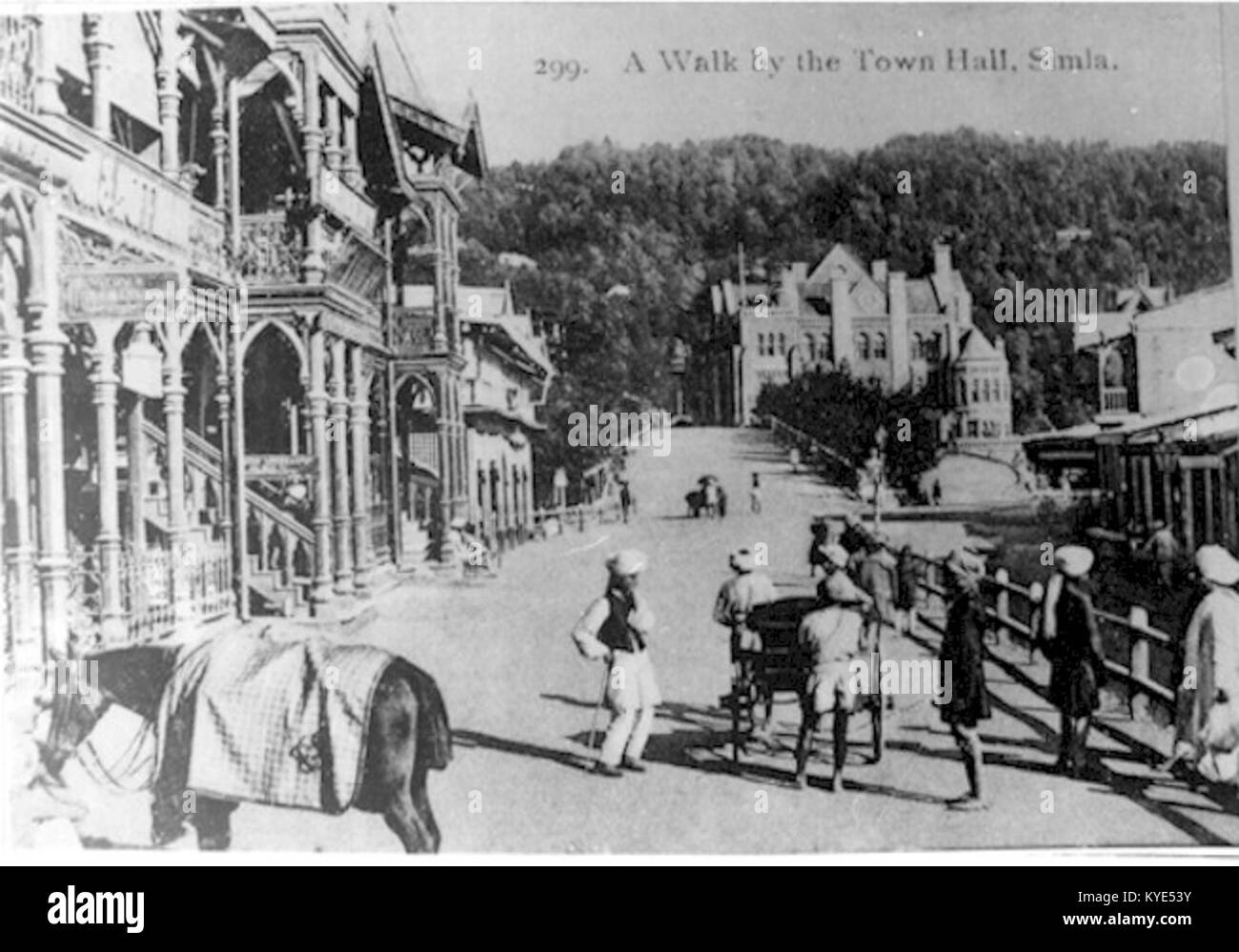 A photograph of Shimla's Town Hall, India, taken in 1950, showcasing ...