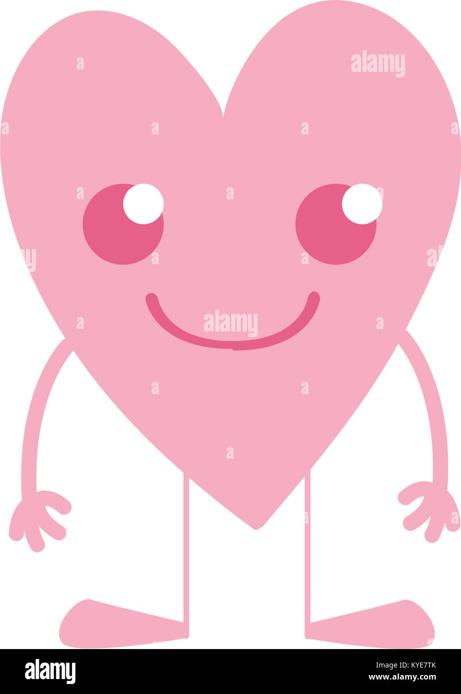 colorful smile heart kawaii with arms and legs Stock Vector Image & Art ...