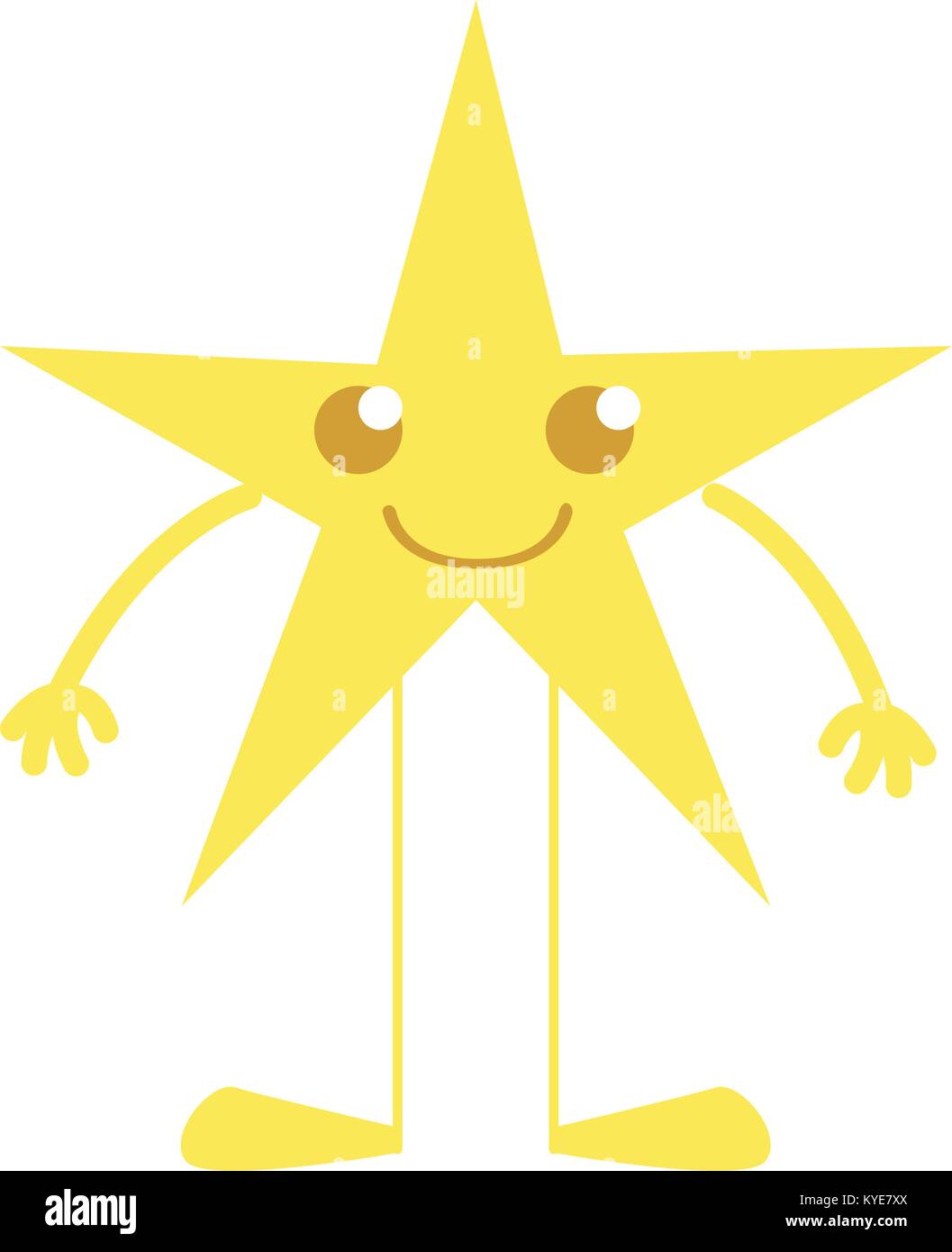 colorful smile star kawaii with arms and legs Stock Vector Image & Art ...