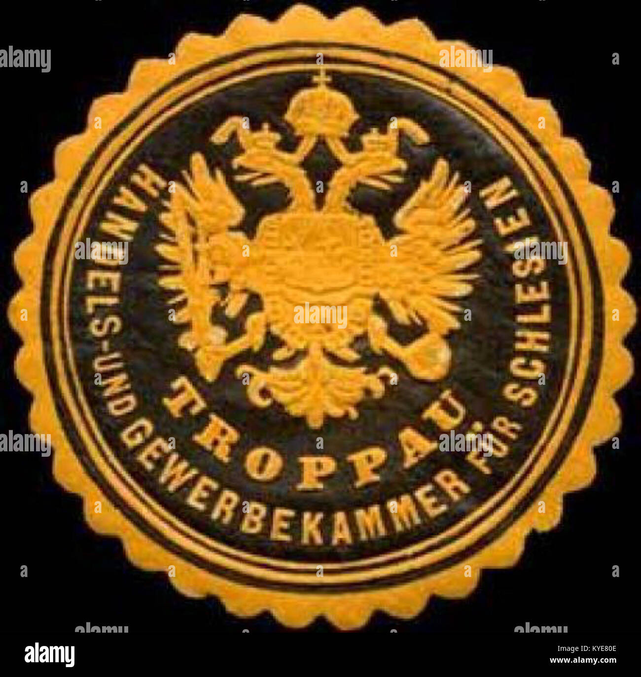 An official seal from the Chamber of Trade and Commerce of Troppau (now ...