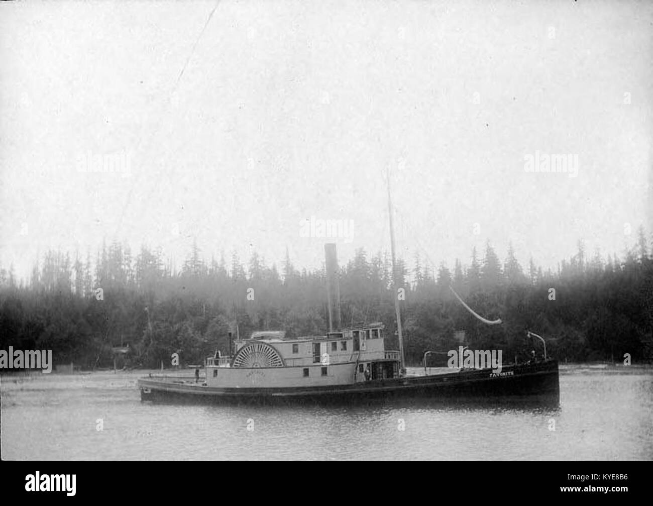 The tugboat 'Favorite' is depicted in Puget Sound, Washington, around ...