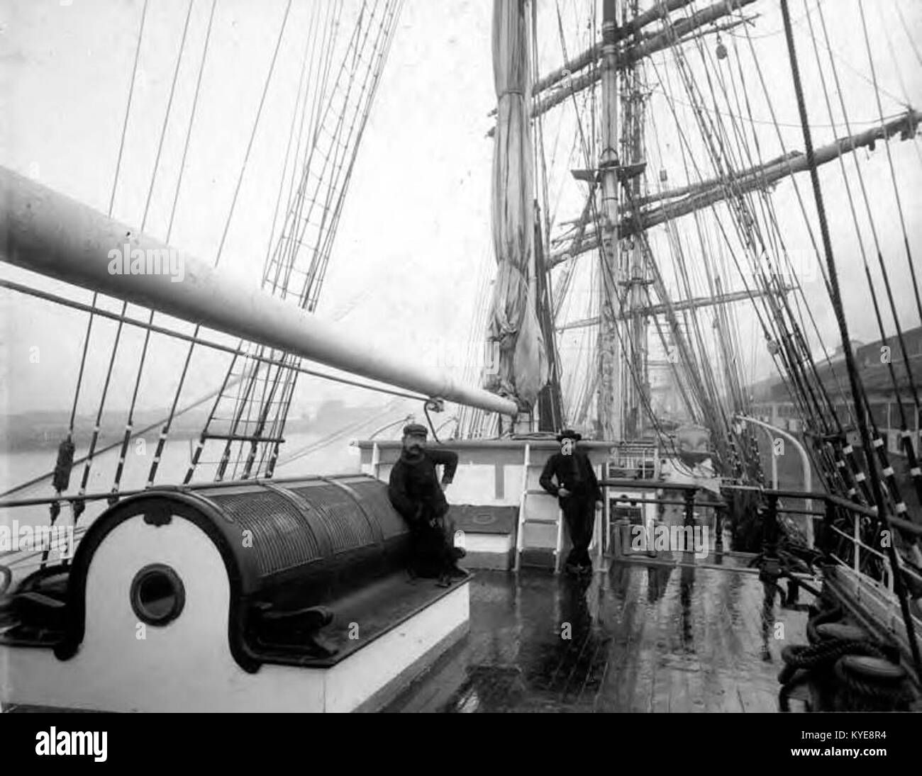 Two men work water Black and White Stock Photos & Images - Alamy