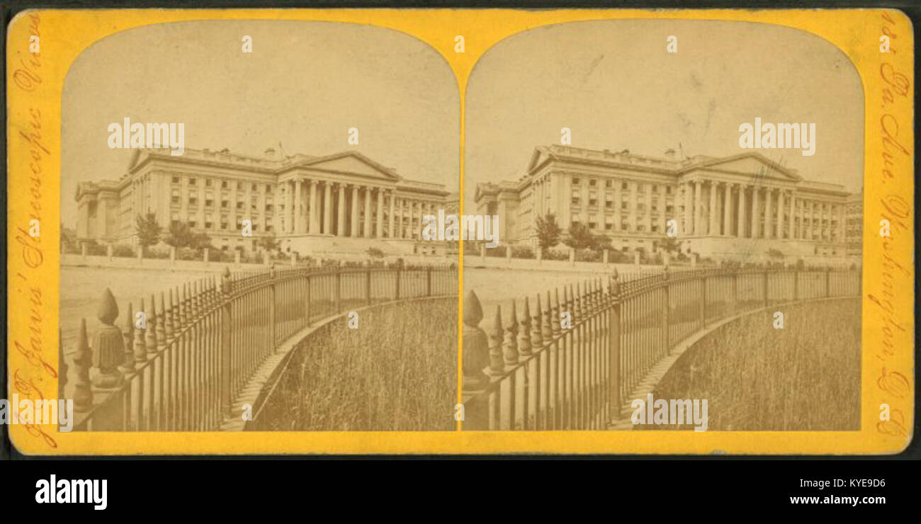 A stereoscopic view of the U.S. Treasury, part of the Robert N. Dennis ...