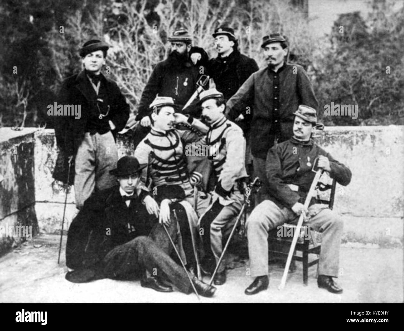 A group portrait of Garibaldian officers from 1860, depicting key ...