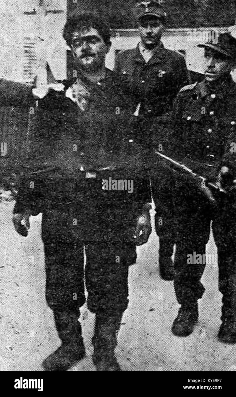 A wartime photograph showing captured partisan Kožel, illustrating ...