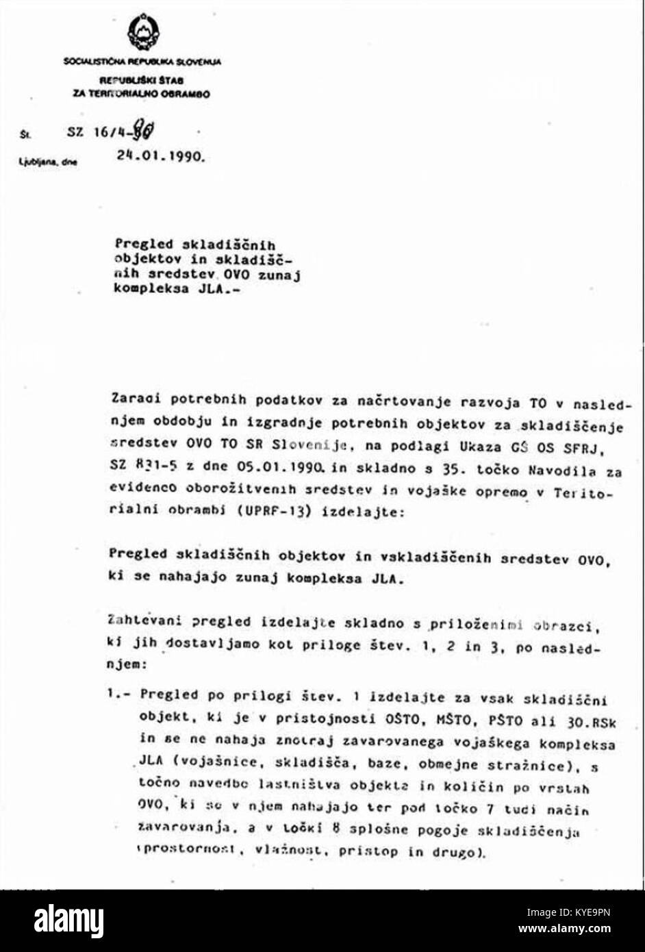 Official document detailing the inventory of weapons, ammunition, and ...