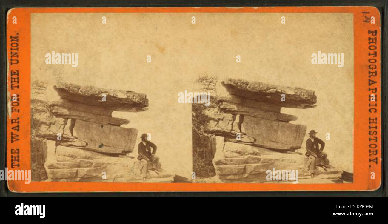 This image features Umbrella Rock, located on Lookout Mountain ...