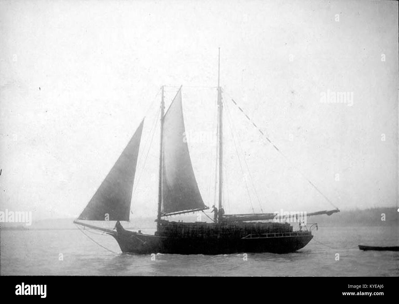 Schooner Under Sail Black and White Stock Photos & Images - Alamy