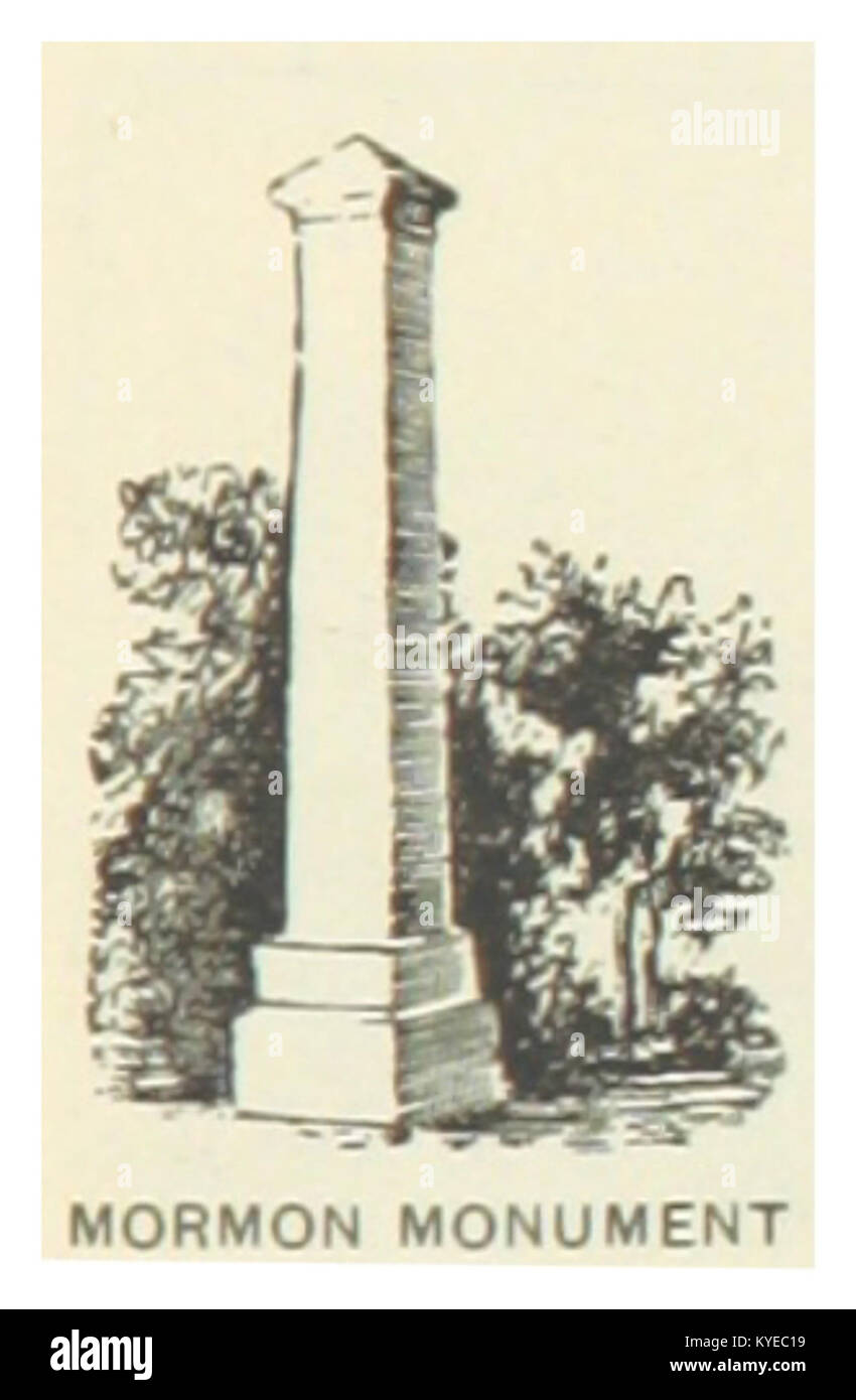 US-IA(1891) p259 MORMON MONUMENT AT MOUNT PISGAH Stock Photo - Alamy
