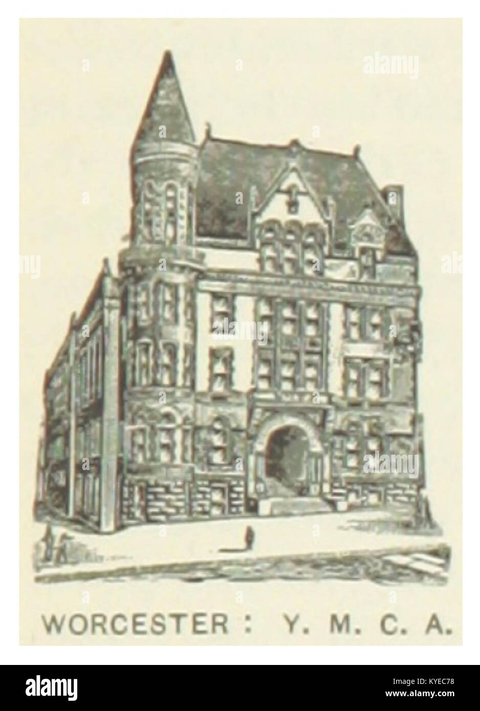 US-MA(1891) p367 WORCESTER, Y.M.C.A.-BUILDING Stock Photo - Alamy