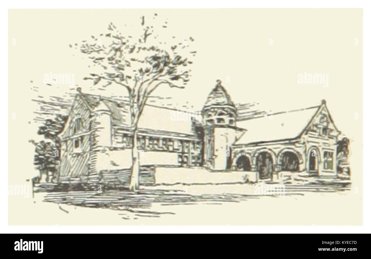 A historical photograph from 1891 showing the Malden Library in ...