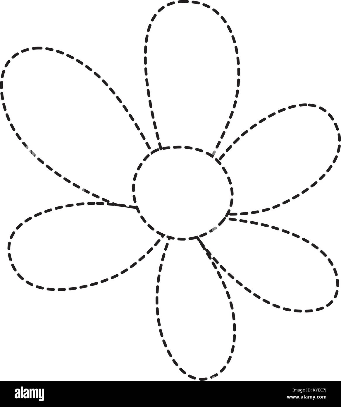 dotted shape beautiful flower with cute petals design Stock Vector ...