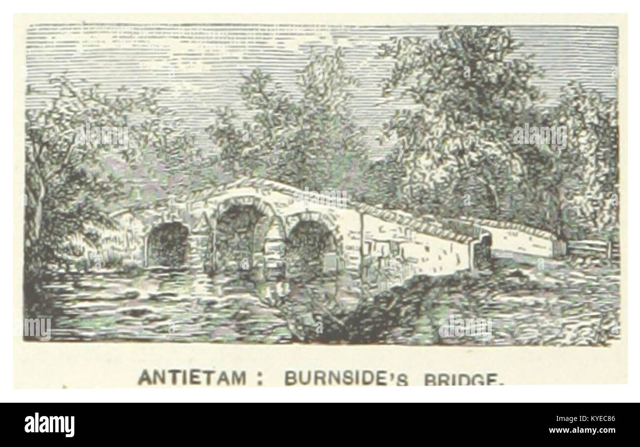 A historical depiction of Burnside's Bridge during the Battle of ...