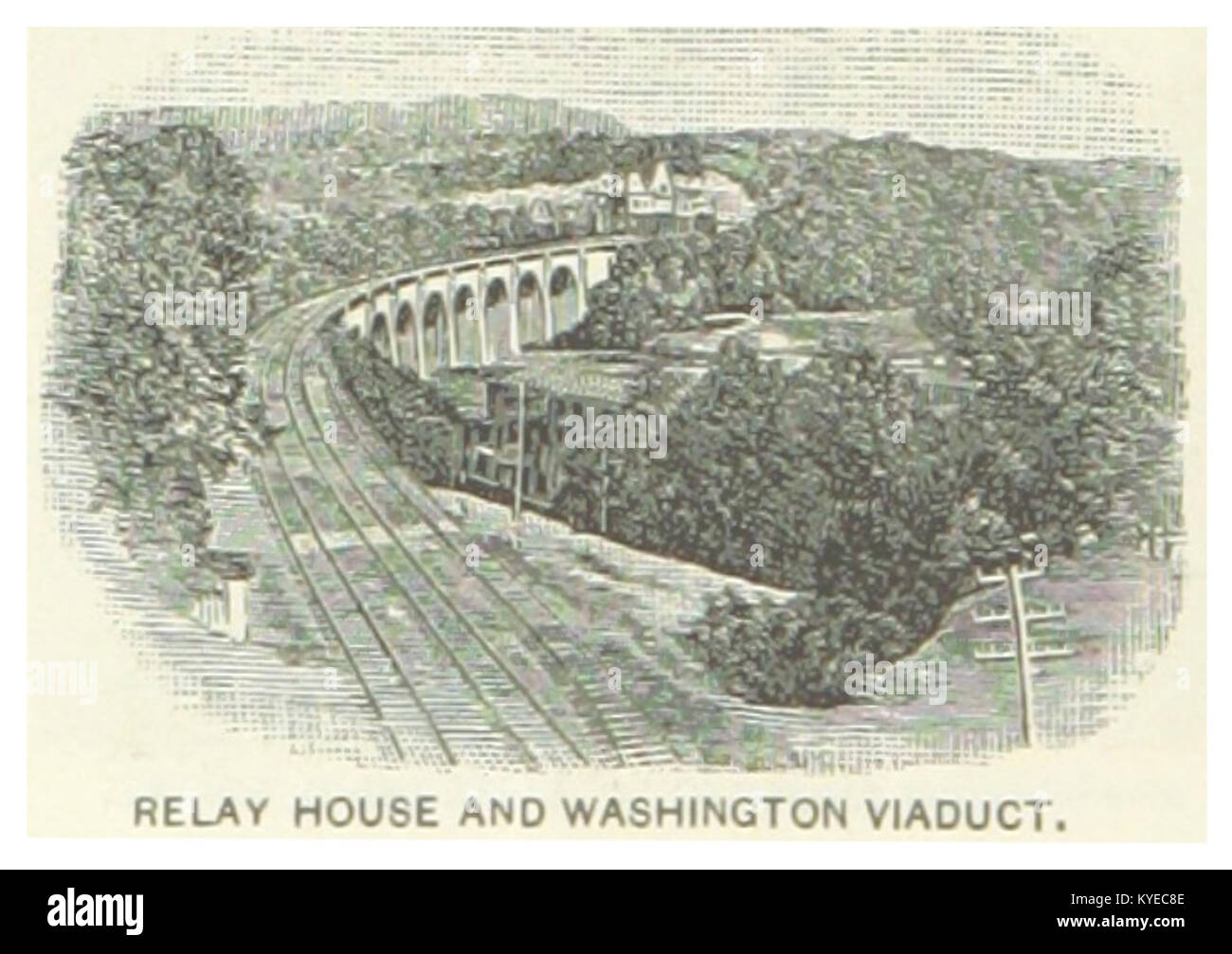 Photograph of the Relay House and Washington Viaduct in Maryland ...