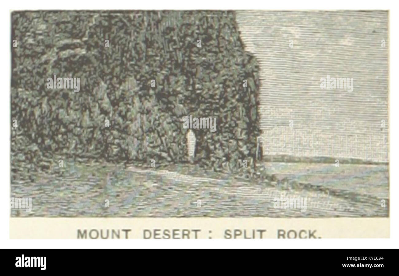 US-ME(1891) p316 MOUNT DESERT, SPLIT ROCK Stock Photo - Alamy