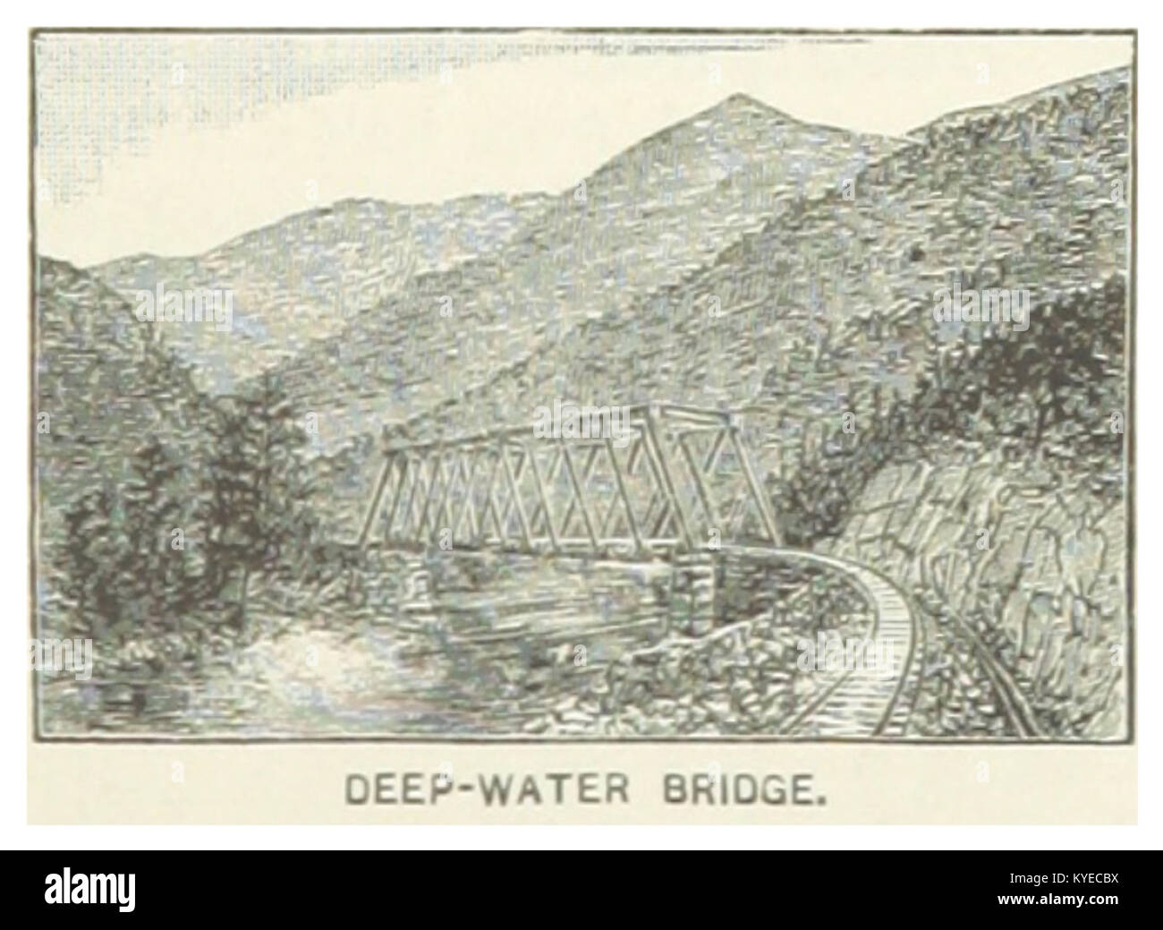 The 1891 view of the Deep-Water Bridge in North Carolina shows its ...