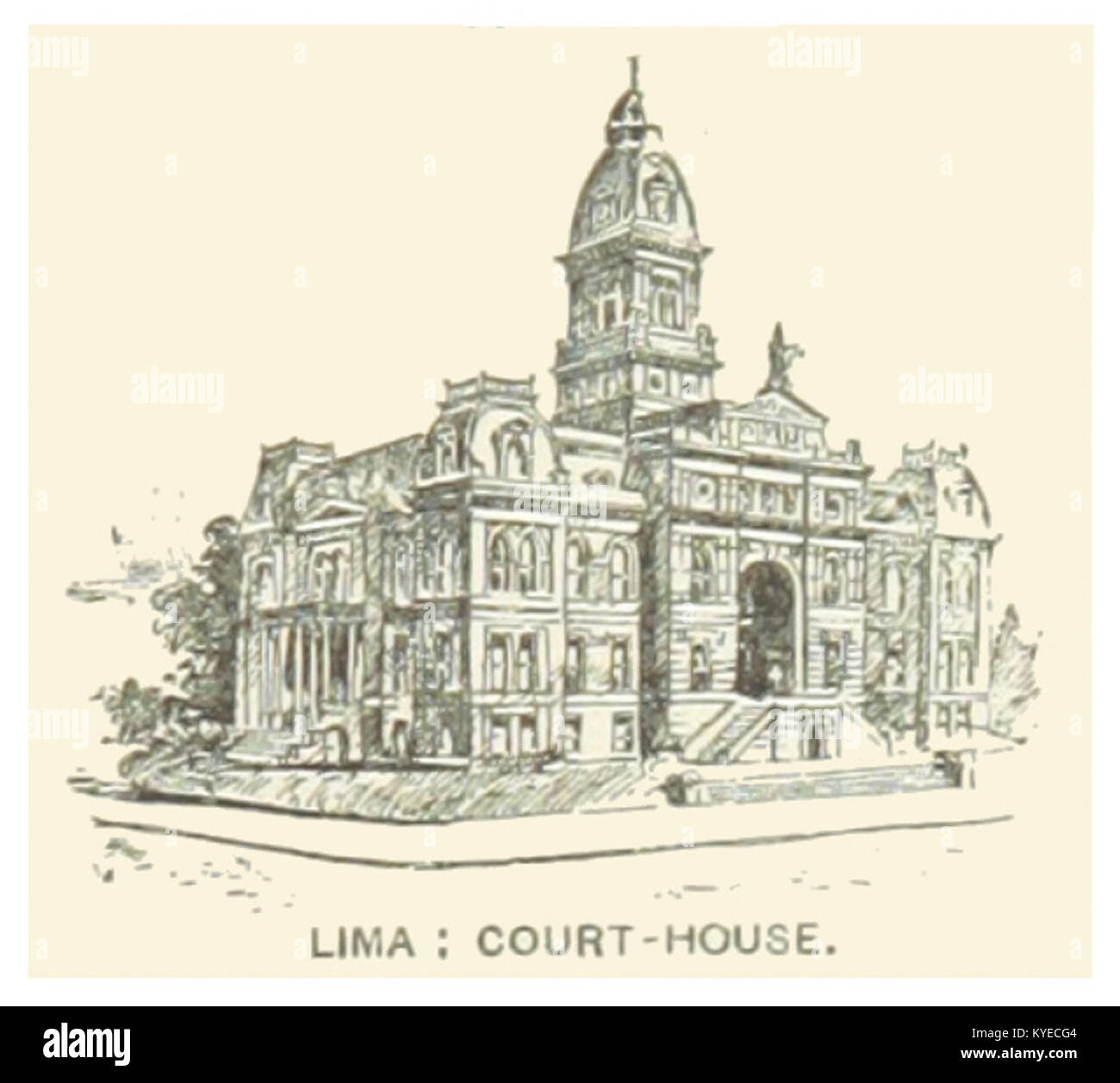Photograph of the Lima Courthouse in Ohio, showcasing 19th-century ...