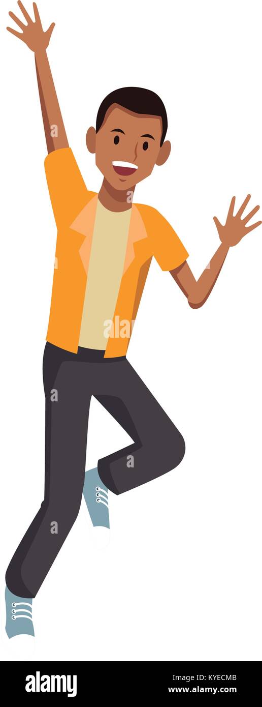Man happy jumping cartoon Stock Vector Image & Art - Alamy