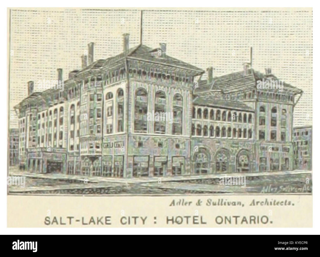 This photograph from 1891 shows the Ontario Hotel in Salt Lake City ...