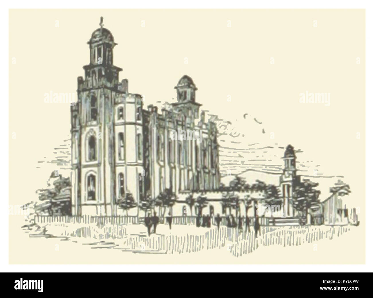 Photograph of the Mormon Temple in Logan, Utah, taken in 1891. The ...