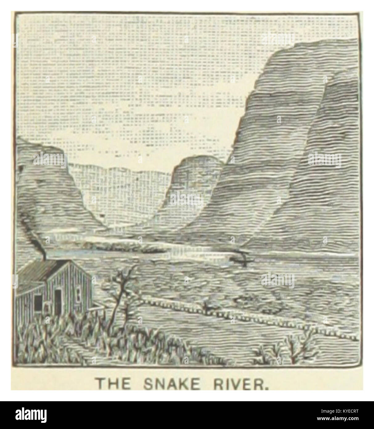 The Snake River in Washington, USA, 1891, is documented showing river ...