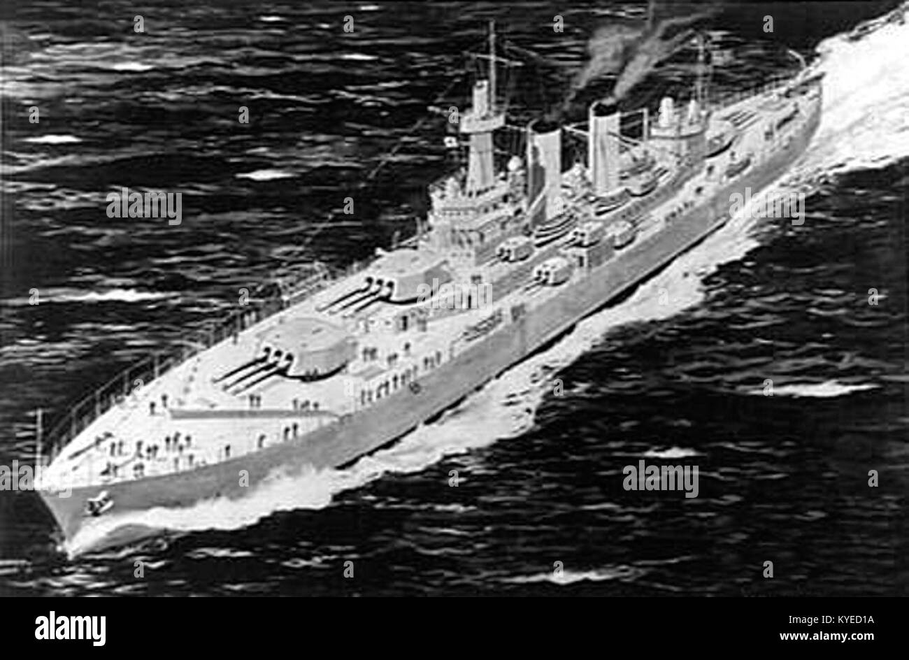 USS North Carolina (BB-55) artist impression 1941 Stock Photo - Alamy