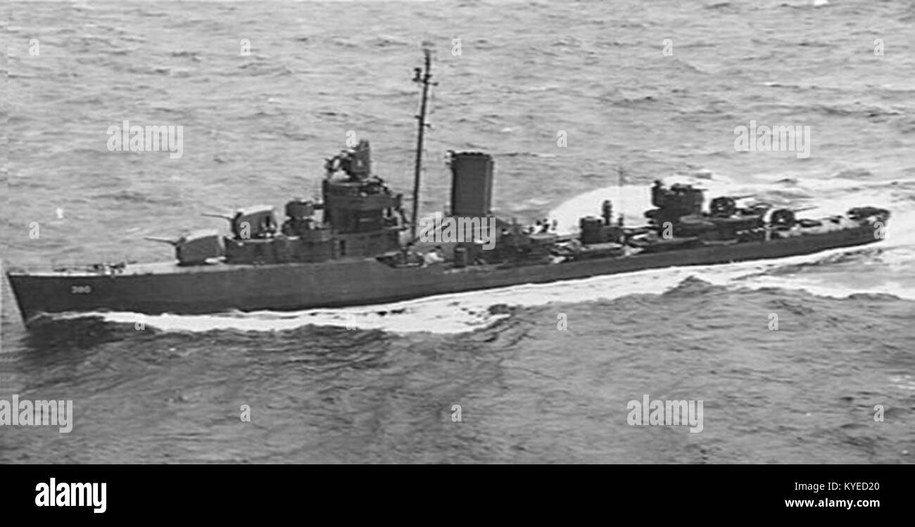The USS Ralph Talbot (DD-390), a Benson-class destroyer, is seen ...