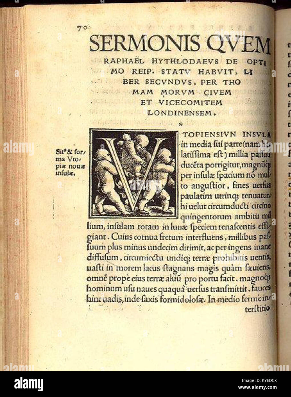 This 1518 edition of 'Utopia' by Sir Thomas More presents his vision of ...