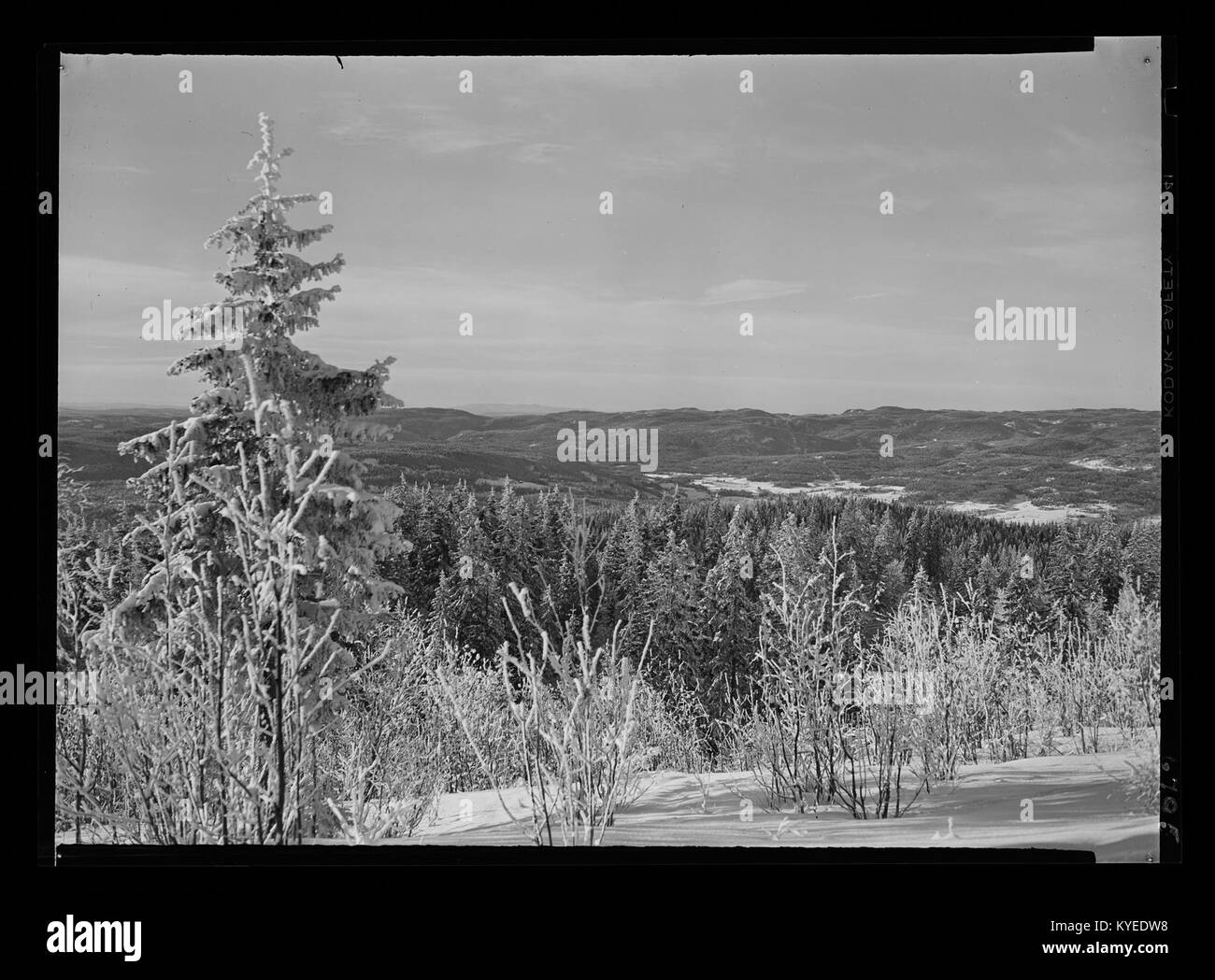 This photograph shows the view from Tryvann Tower in Oslo, Norway ...