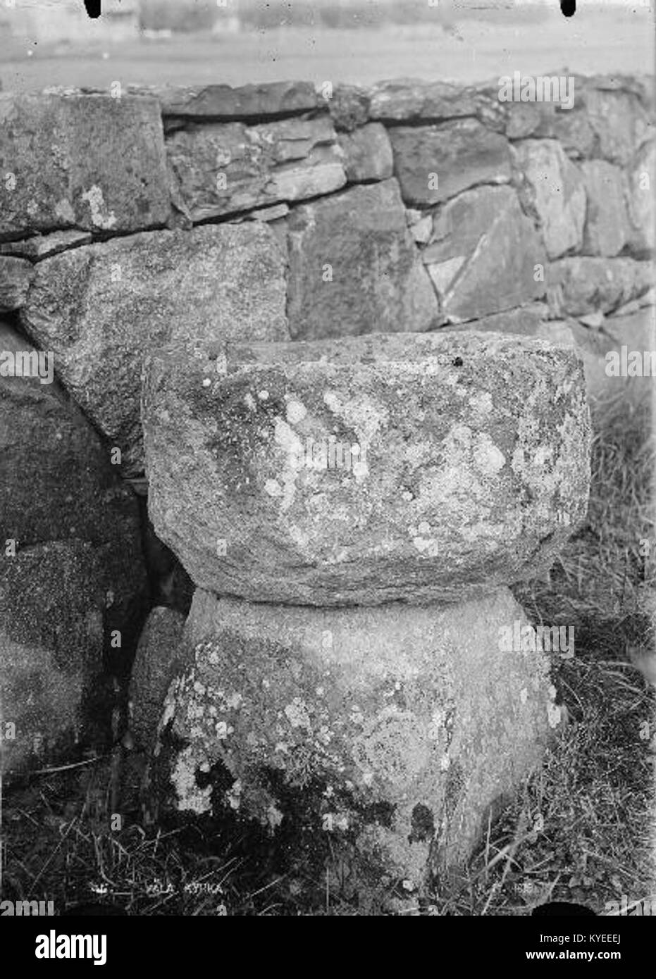 The oldest inventory of Väla Church includes a sandstone baptismal font ...